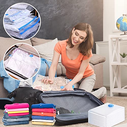 Vacuum Storage Bags,8 Packs Vacuum Sealer Bags,Travel Space Saver Seal Bags for Clothes, Comforters,Pillows and Blankets(Hand Pump Included)