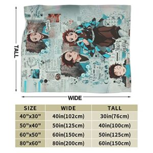 Cartoon Anime Throw Blanket Super Soft Warm Fleece Blanket for Couch Bed Car Travel Airplane Gift for Women Men Girls Boys 60"x50"