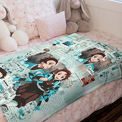 Cartoon Anime Throw Blanket Super Soft Warm Fleece Blanket for Couch Bed Car Travel Airplane Gift for Women Men Girls Boys 60"x50"