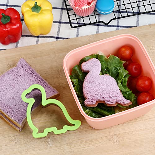 Elfkitwang Sandwich Cookie Cutters Set, Dinosaur,Heart,Star,Mouse,Sandwich Knife Cookie Knife Vegetable Cutter Food Grade Cookie Mould.(12Pcs)