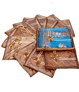 fashion bizz fashion bizz premium golden saree cover-set of 12