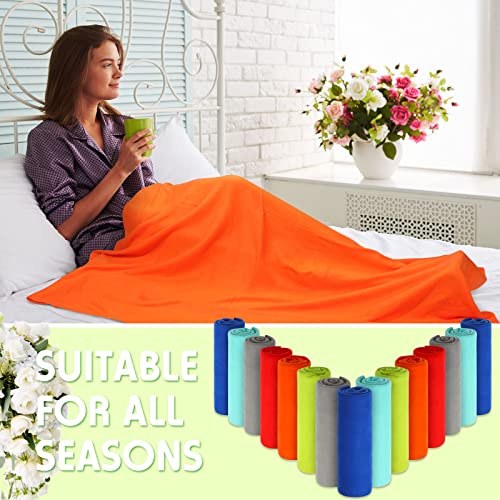 30 Pcs Ultra Soft Fleece Throw Blankets Bulk 50 x 60 Inch Cozy Polyester Throw Blankets Solid Color for Couch, Sofa, Bed, Chair, Home, Office, Travel, Wedding Favor Gifts (Multicolor)