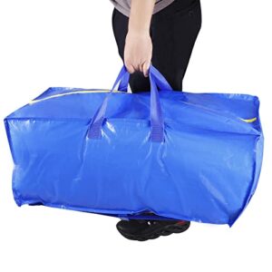 6 Pack Large Moving Bags w Zipper & Handle, Organizer Storage Bag Moving Bags Tote for Clothing,College Moving Bag, Storage Bag Shopping Travel Laundry Tote, College Dorm Room Essentials, Clothes Storage Bins Compatible with Frakta Cart