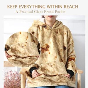 Sleepwish Burrito Sweatshirt Hoodie Comfy Tortilla Blanket Hoody Blanket