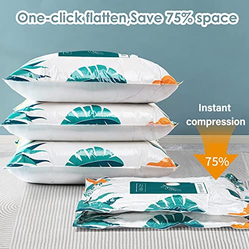 Vacuum Storage Bags Home Clothes Blanket Comforter Space Saver Vacuum Organization and Storage Bag, 6 Pack(2*LMS) with Hand Pump