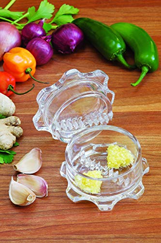 Ginger Twister 3rd Gen - For Garlic / Herb / Nuts, Garlic Press Kitchen Mincer and Grinder, Easy to Clean! (Clear) by NexTrend