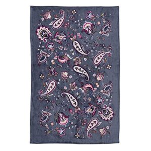 Vera Bradley Women's Fleece Plush Throw Blanket, Felicity Paisley, 80 X 50