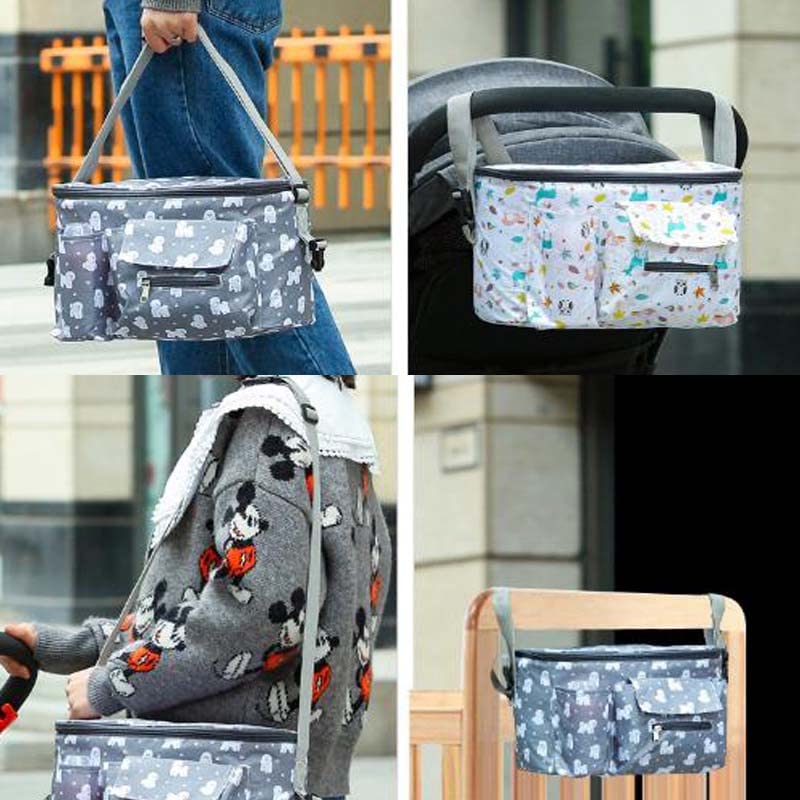 AKWFUNZ Stroller Storage Bag Fashion Cute Pattern Print Shoulder Bags for Daily Outing Camping