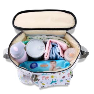 AKWFUNZ Stroller Storage Bag Fashion Cute Pattern Print Shoulder Bags for Daily Outing Camping