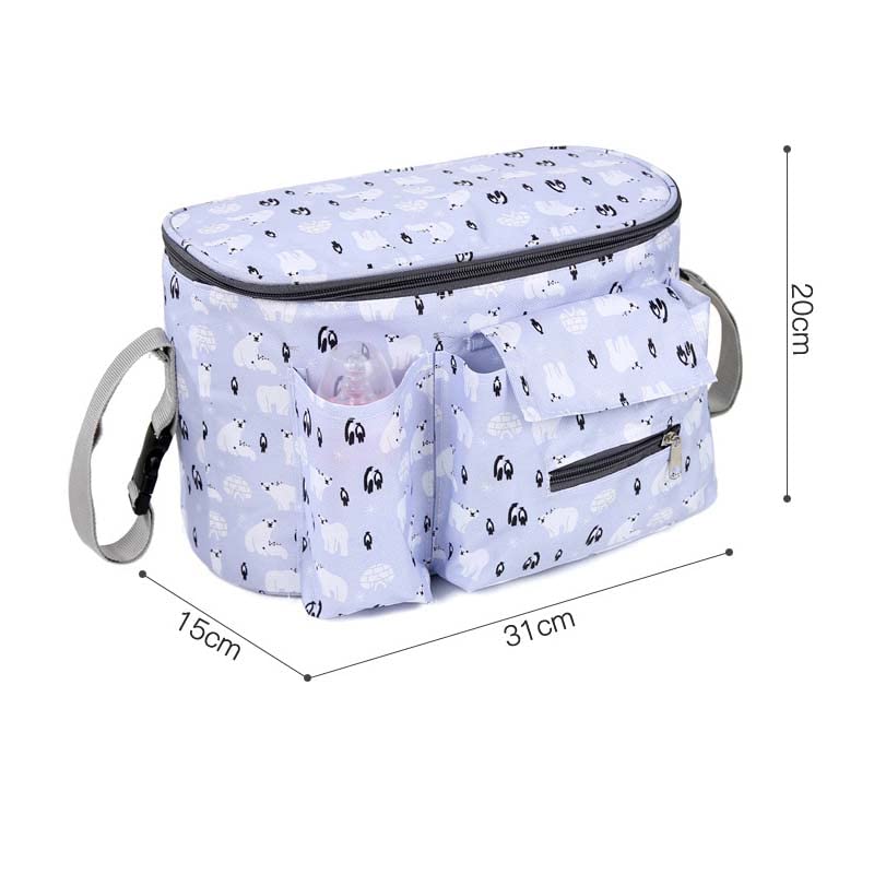 AKWFUNZ Stroller Storage Bag Fashion Cute Pattern Print Shoulder Bags for Daily Outing Camping