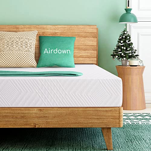 Airdown Full Mattress, 8 Inch Green Tea Memory Foam Mattress for Cool Sleep, Medium Firm Supportive Mattresses for Pressure Relief, CertiPUR-US Certified, Mattress in A Box, Made in USA