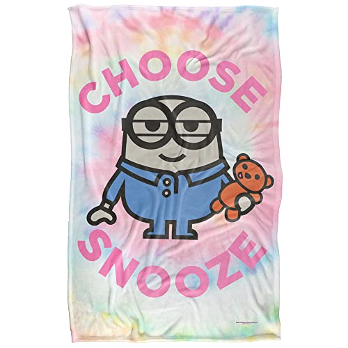 Minions Choose Snooze Tie Dye Silky Touch Super Soft Throw Blanket 36" x 58"