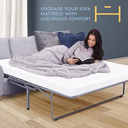 Heyward Premium Memory Foam Sofa Bed Replacement Mattress for Queen Size Sleeper | 4.5” Inch | CertiPUR-US Certified | Washable Material w/Non-Slip Base | 73”L x 58”W x 4.5”H