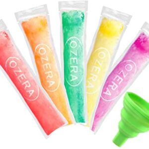 150 Pack Popsicle Bags, Ice Pop Bags for Kids Adults, BPA Free Freezer Tubes with Zip Seals, Disposable Ice Popsicle Molds Bags with Funnel for DIY Healthy Snacks, Yogurt, Juice and Fruit Smoothies