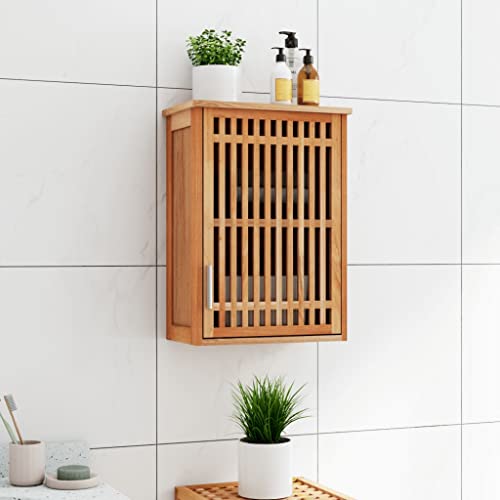 vidaXL Wall-Mounted Bathroom Cabinet Wall Mounted Over-The-Toilet Storage Organizer Space Saver Medicine Cabinet with Shelf Solid Wood Walnut