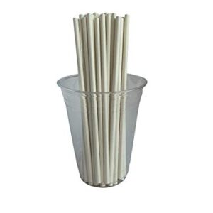 Kingseal WHITE Paper Disposable Drinking Straws, Unwrapped, Jumbo Size, 7.75" Length, Biodegradable, Earth Friendly, Bulk Pack - 1 Box of 600 Straws (600 Count)