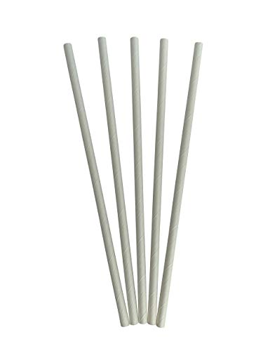 Kingseal WHITE Paper Disposable Drinking Straws, Unwrapped, Jumbo Size, 7.75" Length, Biodegradable, Earth Friendly, Bulk Pack - 1 Box of 600 Straws (600 Count)