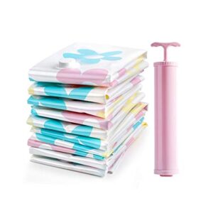 yfqhdd 9pcs thickened vacuum storage bag, reusable blanket quilt storage bag 4 large 4 medium with hand pump