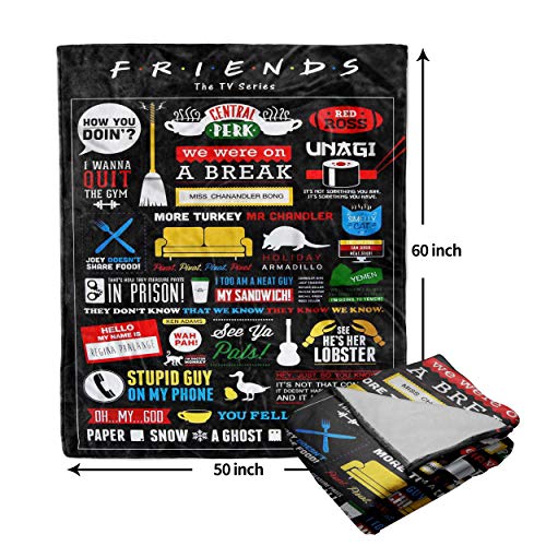 Friends Themed Fleece Blanket - Cozy Thermal Fleece Blanket Premium Flannel Fleece Throw Blanket Luxury Couch Throw Blanket for Bed Couch Car