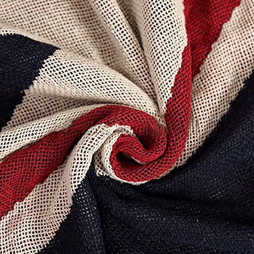 American Flag Throw Blanket Reversible Soft Woven Thick Large Tassels Rug Vintage Print Tapestry Chair Couch Sofa Bed Cover