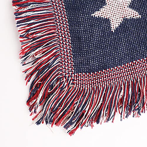 American Flag Throw Blanket Reversible Soft Woven Thick Large Tassels Rug Vintage Print Tapestry Chair Couch Sofa Bed Cover