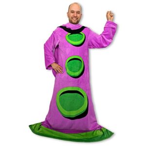 getdigital purple tentacle wearable throw blanket with sleeves - cozy fleece blanket for adults - funny merchandise inspired by the retro pc-game day of the tentacle - one size 55.12 x 78.74 inch