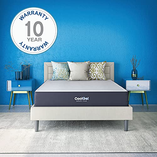 Classic Brands Cool Gel Ventilated Memory Foam 10-Inch Mattress | CertiPUR-US Certified | Bed-in-a-Box, Twin XL, White