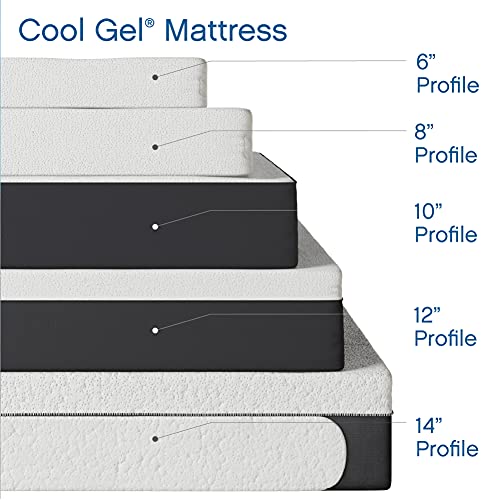 Classic Brands Cool Gel Ventilated Memory Foam 10-Inch Mattress | CertiPUR-US Certified | Bed-in-a-Box, Twin XL, White