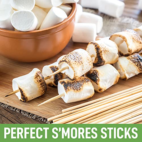 Zulay Kitchen Authentic Bamboo Marshmallow Smores Sticks - 40 Extra Long 17.5" Roasting Sticks - 5mm Heavy-Duty Bamboo Skewers - Thick Smore Sticks - Ideal for Grilling - Marshmallow Sticks Camping