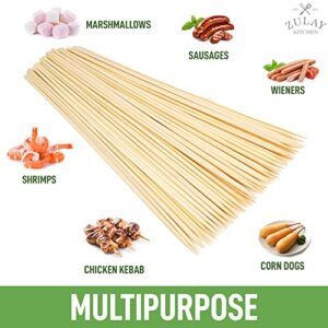 Zulay Kitchen Authentic Bamboo Marshmallow Smores Sticks - 40 Extra Long 17.5" Roasting Sticks - 5mm Heavy-Duty Bamboo Skewers - Thick Smore Sticks - Ideal for Grilling - Marshmallow Sticks Camping