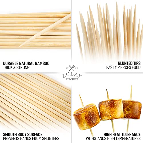 Zulay Kitchen Authentic Bamboo Marshmallow Smores Sticks - 40 Extra Long 17.5" Roasting Sticks - 5mm Heavy-Duty Bamboo Skewers - Thick Smore Sticks - Ideal for Grilling - Marshmallow Sticks Camping