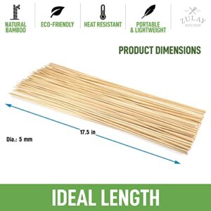 Zulay Kitchen Authentic Bamboo Marshmallow Smores Sticks - 40 Extra Long 17.5" Roasting Sticks - 5mm Heavy-Duty Bamboo Skewers - Thick Smore Sticks - Ideal for Grilling - Marshmallow Sticks Camping