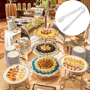 8 Pcs Plastic Buffet Serving Tongs, Clear Kitchen Tongs 6.3 Inch Small Ice Tongs for Tea and Coffee Party Catering Appetizers Salad Desserts Sandwich