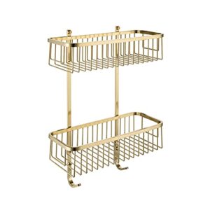 bkdfd bathroom double shelf storage rack stainless steel brushed gold bathroom shower gel shampoo rack