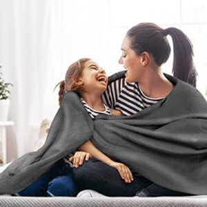 Utopia Bedding 100% Cotton Blanket (Queen Size - 90x90 Inches) 350GSM Lightweight Thermal Blanket, Soft Breathable Blanket for All Seasons (Smoke Gray)