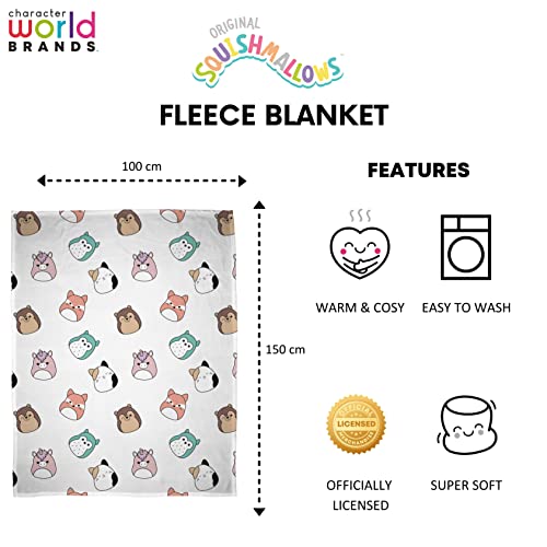 Squishmallows Fleece Throw Blanket | Super Soft, Chill Design | Perfect for The Bedroom or Sofa