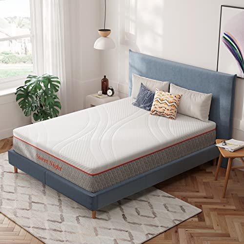 Sweetnight Queen Mattress, 12 Inch Queen Memory Foam Mattress, Double Sides Flippable Queen Bed Mattress in a Box, Gel Infused and Perforated Foam for Cool Sleep and Pressure Relief