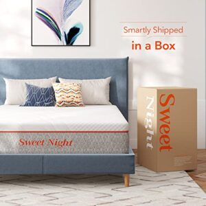 Sweetnight Queen Mattress, 12 Inch Queen Memory Foam Mattress, Double Sides Flippable Queen Bed Mattress in a Box, Gel Infused and Perforated Foam for Cool Sleep and Pressure Relief