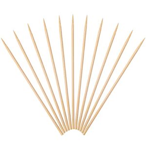 minisland premium 6 inch bamboo skewers for appetizers fruit kabobs 3mm thin small short wooden food sticks 100 counts, many sizes choices 4.7"/5.5"/6"/7"/8"/10"/12" -msl164