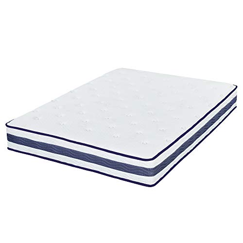 PrimaSleep 11 inch Tight Top Spring Mattress,Gel Foam,BluePiping (King)