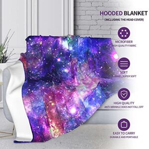 JASMODER Galaxy Constellation Hoodie Blanket Wearable Throw Blankets for Couch Blanket Hooded for Baby Kids Men Women