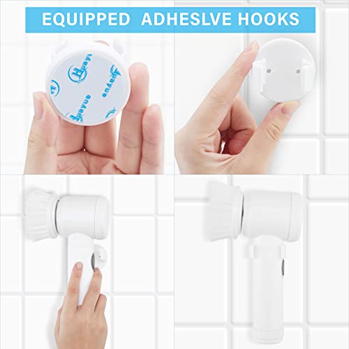 Electric Spin Scrubber,Electric Cleaning Brush with 3 Brush Heads,Cordless Portable Scrub Brush,Handheld Shower Scrubber Suitable for Bathroom/Tiles/Floor/Bathtub/Kitchen (White-1)