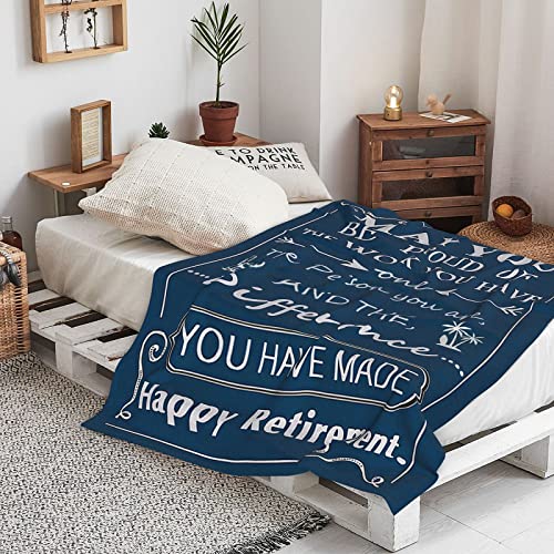 Retirement Gifts for Men 2023,Retired Gifts for Men Women,Happy Retirement Blanket 60"x 50",Best Retirement Gifts for Parents Grandparents,Unique Retirement Farewell Gifts for Friends Coworkers Boss