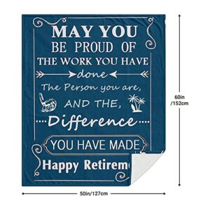 Retirement Gifts for Men 2023,Retired Gifts for Men Women,Happy Retirement Blanket 60"x 50",Best Retirement Gifts for Parents Grandparents,Unique Retirement Farewell Gifts for Friends Coworkers Boss