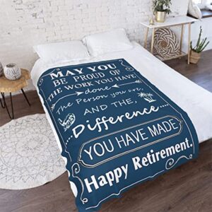 Retirement Gifts for Men 2023,Retired Gifts for Men Women,Happy Retirement Blanket 60"x 50",Best Retirement Gifts for Parents Grandparents,Unique Retirement Farewell Gifts for Friends Coworkers Boss