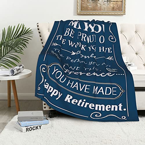 Retirement Gifts for Men 2023,Retired Gifts for Men Women,Happy Retirement Blanket 60"x 50",Best Retirement Gifts for Parents Grandparents,Unique Retirement Farewell Gifts for Friends Coworkers Boss