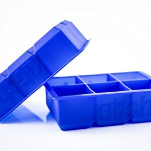 Large Cube Silicone Ice Tray, 2 Pack by Kitch, Giant 2 Inch Ice Cubes Keep Your Drink Cooled for Hours - Cobalt Blue