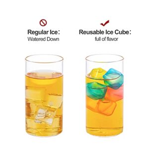 NJN 24 Pack Reusable Ice Cubes, Plastic Ice Cubes, Refreezable, Washable