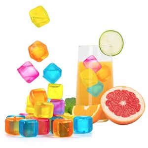 NJN 24 Pack Reusable Ice Cubes, Plastic Ice Cubes, Refreezable, Washable