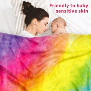 Paready Rainbow Colorful Blanket, Rainbow Throw Blanket Soft Fleece Blankets Suit All Season Gift Blanket for Girls Kids Adult Travel Camping Cozy Blanket for Bedroom Living Room Sofa Couch 50"x60"